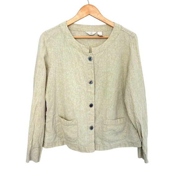 J. Jill | Tops | J Jill Linen Blend Textured Button Front Shirt Jacket ...